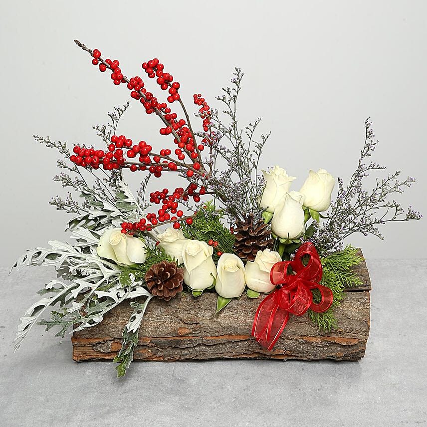 Online White Roses Flower Arrangement Gift Delivery in UAE - FNP