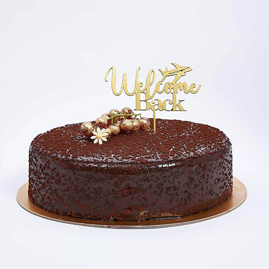 Online Welcome Back Dark Chocolate Cake Gift Delivery in UAE - FNP