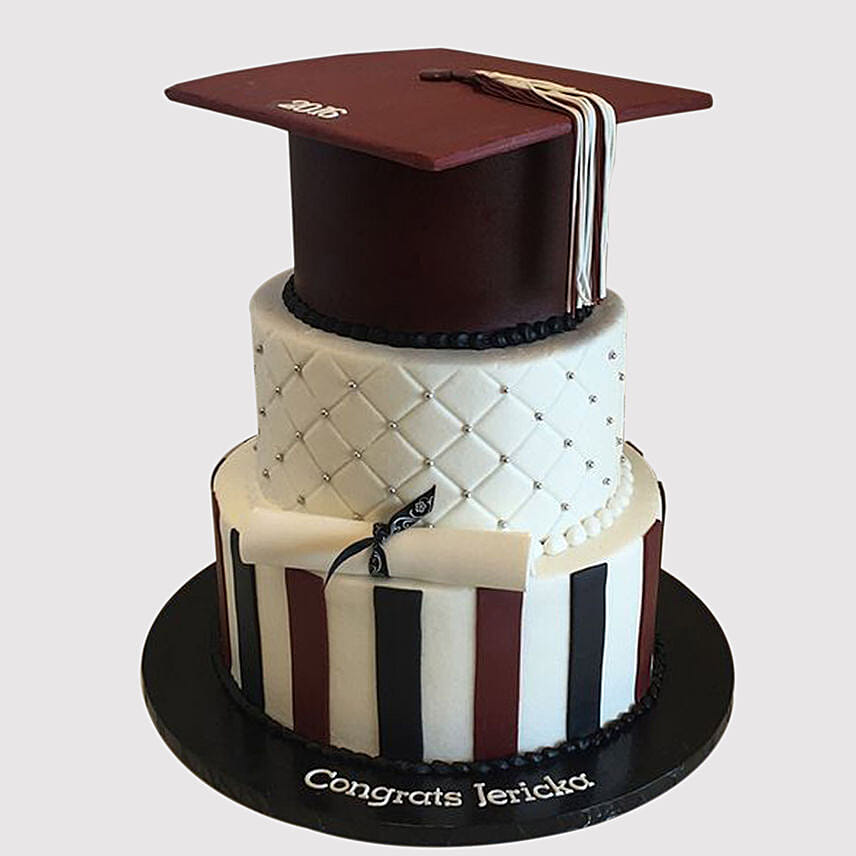 Online 3 Layered Graduation Red Velvet Cake Gift Delivery in UAE - FNP