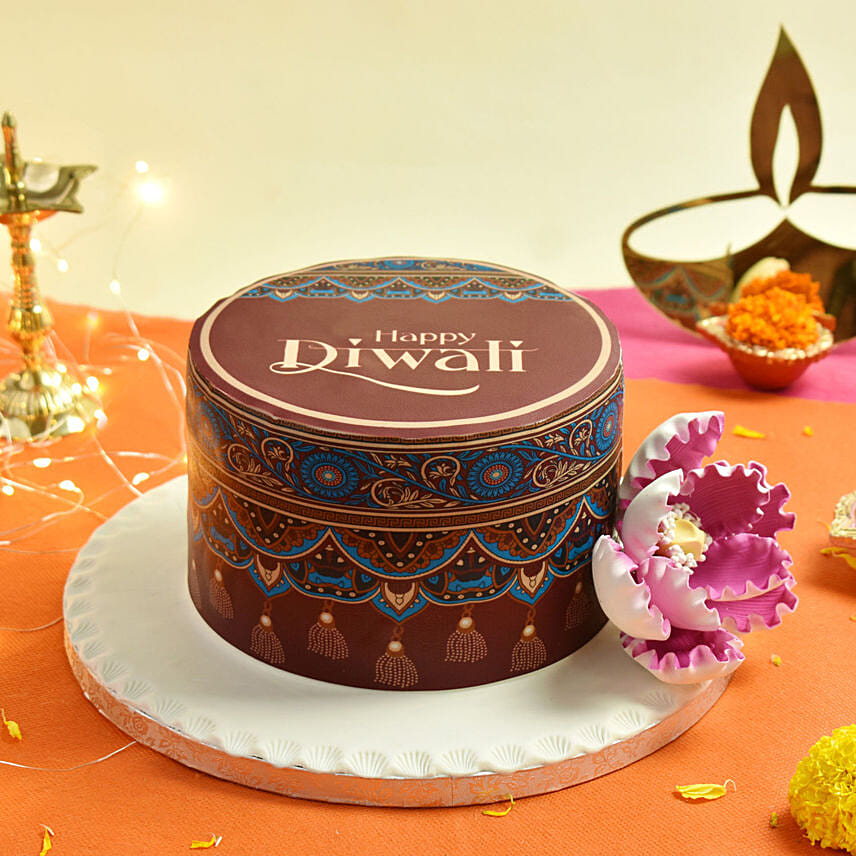 Online Happy Diwali 1 kg Cake Gift Delivery in UAE - FNP