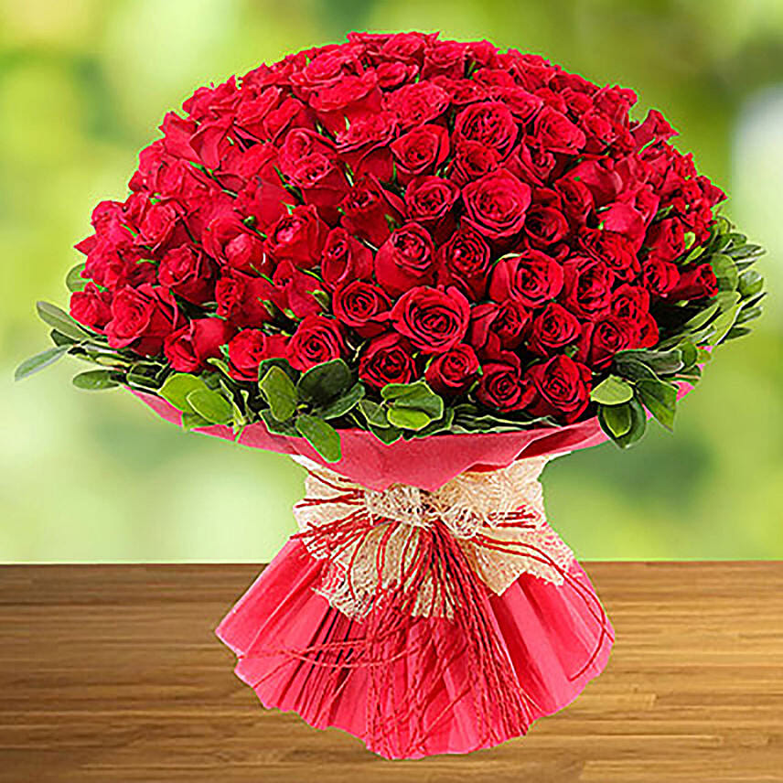 Online 100 Red Roses Arrangement Gift Delivery in Singapore - FNP