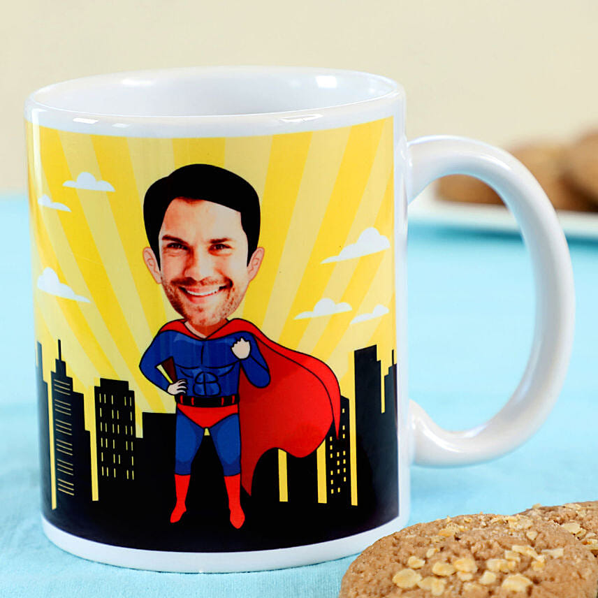 Online Personalised Superman Caricature Mug Gift Delivery in Singapore ...