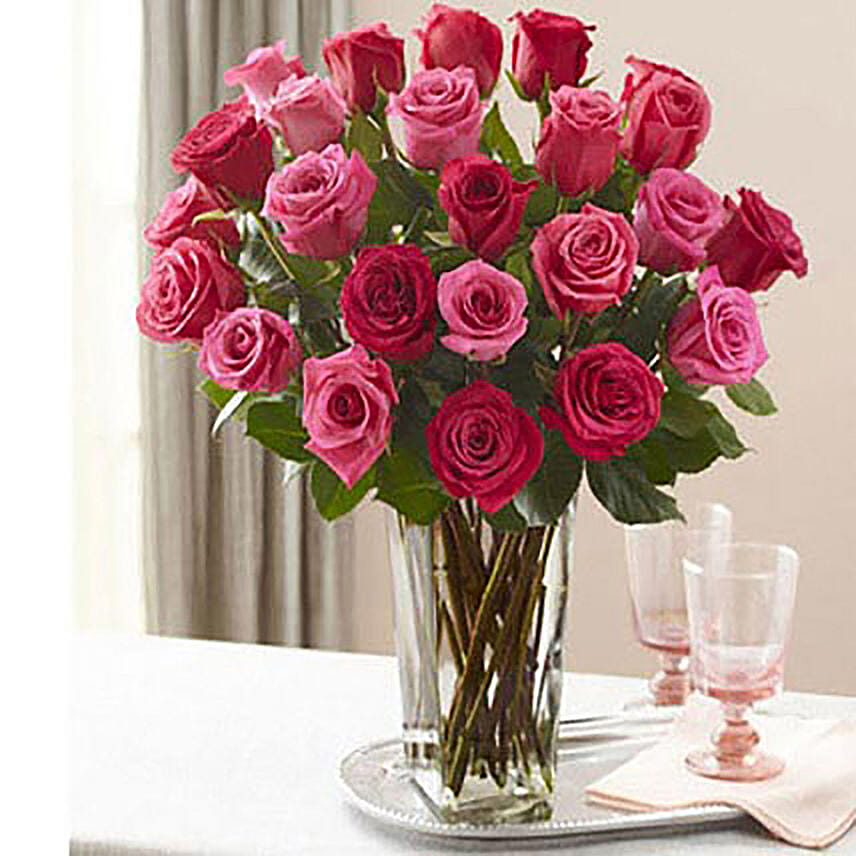 Online Pink And Red Roses Arrangement Gift Delivery in Singapore - FNP