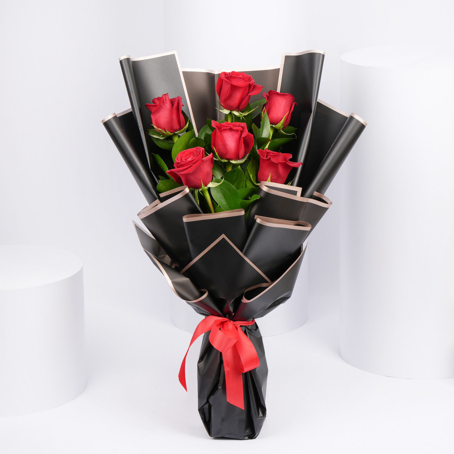 Online Bunch of Beautiful 6 Red Rose Gift Delivery in UAE - Ferns N Petals